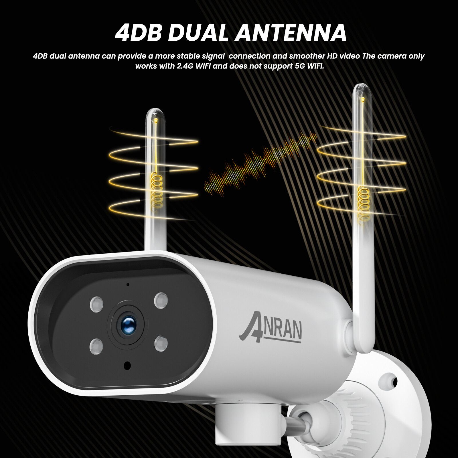 ANRAN Wireless 1296p WiFi CCTV Camera IP Security System Outdoor IR ...