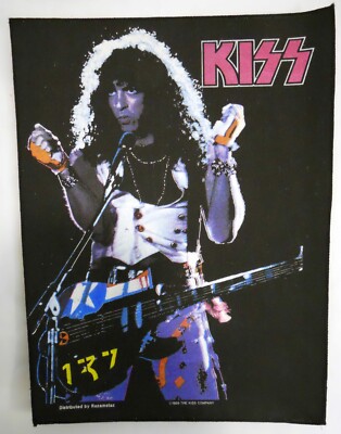 KISS Back Patch Paul Stanley Guitar Hot Pink Logo VINTAGE but New! 1988 ...