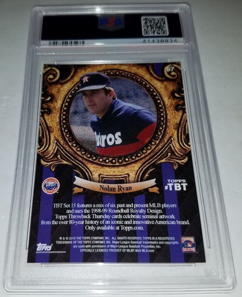 2018 Topps Throwback Thursday #87 Nolan Ryan Hardball Royalty Card PSA ...