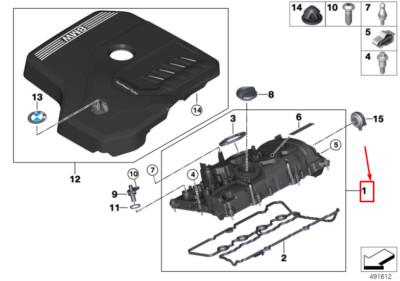 BMW 3 G20 Engine Cylinder Head Cover 11128631745 NEW GENUINE | eBay