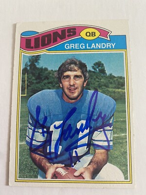 Greg Landry Signed 1977 Topps Detroit Lions Card # 136 | eBay