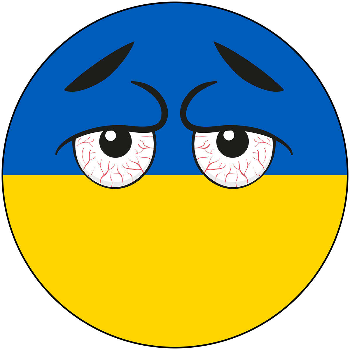 Ukraine Country Ball Bloodshot Googly Eyes Vinyl Decal 6 inches wide | eBay