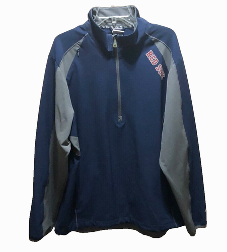 Boston Red Sox MLB Vintage 90s Blue Majestic 1/4 Zipper Pullover Jacket ...
