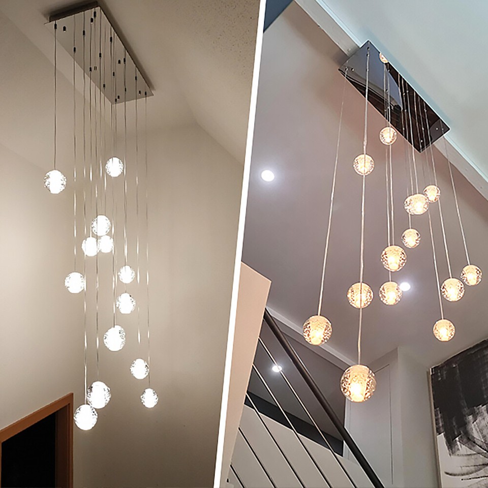 Modern G4 LED Bubble Crystal Round ball Ceiling Light Room Stair ...