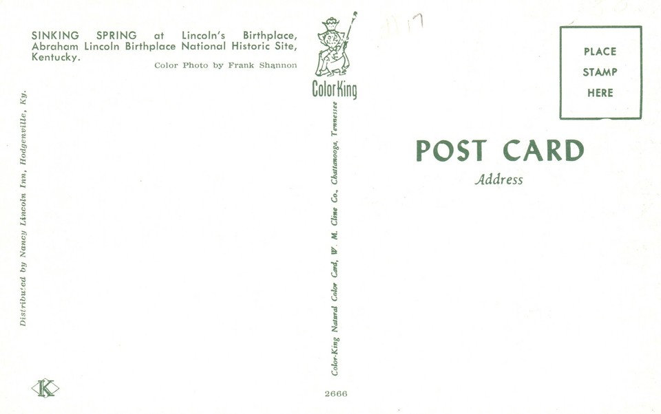 Sinking Spring Abraham Lincoln National Birthplace Kentucky KY, Vintage ...