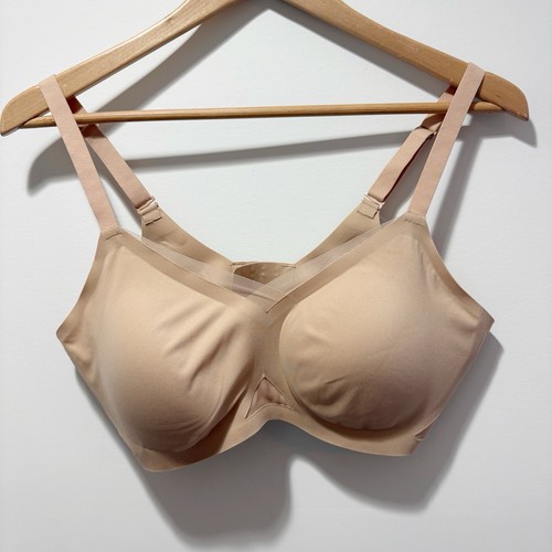 Honeylove Crossover Bra Size Large Sand Beige Wireless Mesh Comfortable ...