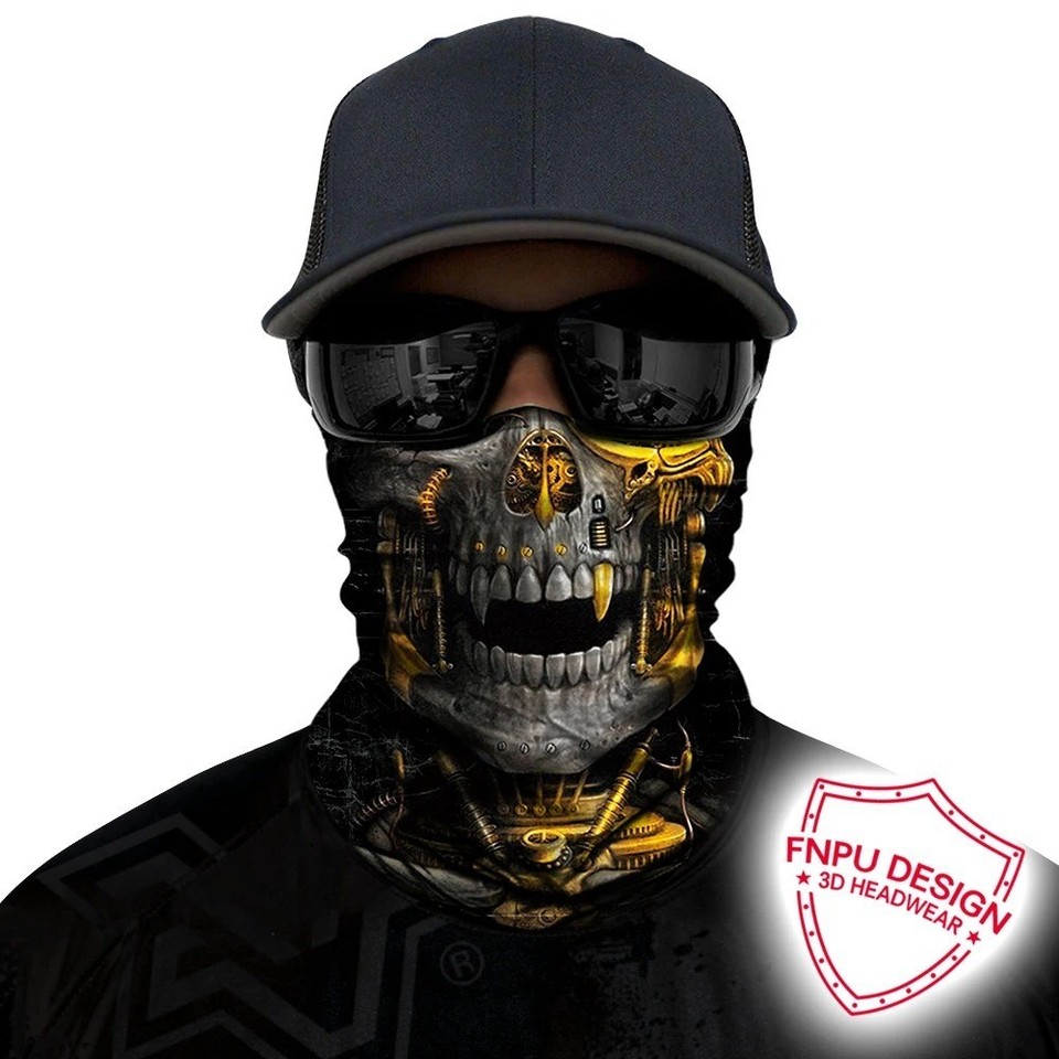 3D Skull Face Mask Skeleton Balaclava Neck Gaiter Bandana for Cycling ...