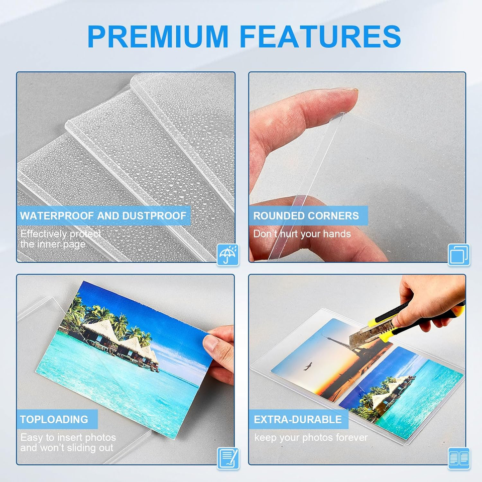 6 X 9 Inch Hard Plastic Card Sleeves Jumbo Photocard Holder PVC Clear ...