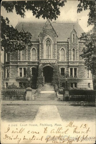 Fitchburg,MA Court House Rotograph 1907 Worcester County Massachusetts ...