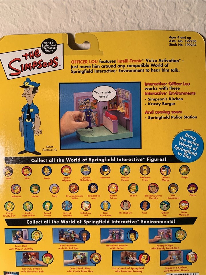 PLAYMATES The Simpsons World of Springfield OFFICER LOU Series 7 Figure ...