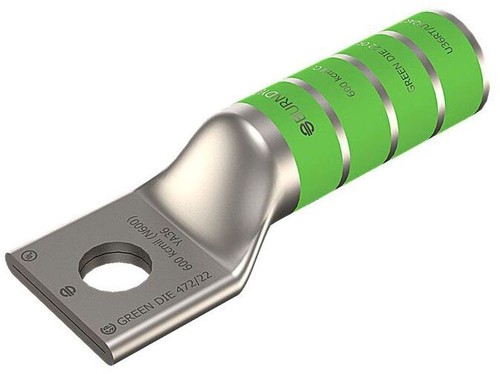Burndy YA36N, Compression Cable Lug, 600 Cu 1-Hole Long 1/2, 1 PC ...