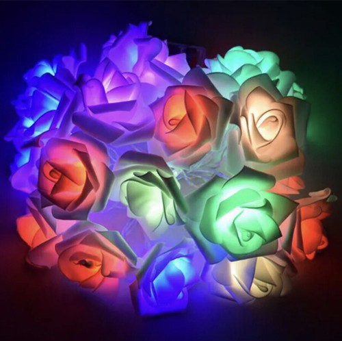 Bright LED USB Rose Flower Shape LED Light Strip Decor 6M/40 Lights ...
