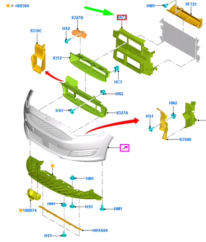 FORD GRAND C-MAX MK2 Radiator Grille Bracket 1789172 BM51-8473-CF NEW ...