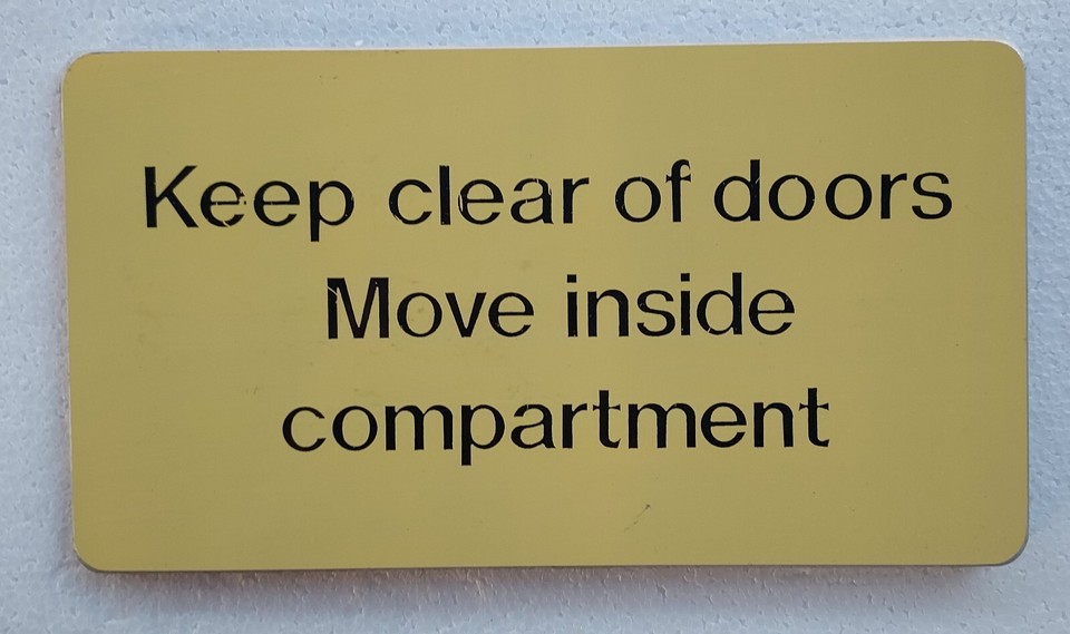 Hong Kong MTR Train Door Sign Warning "Keep clear of the doors" *35 ...