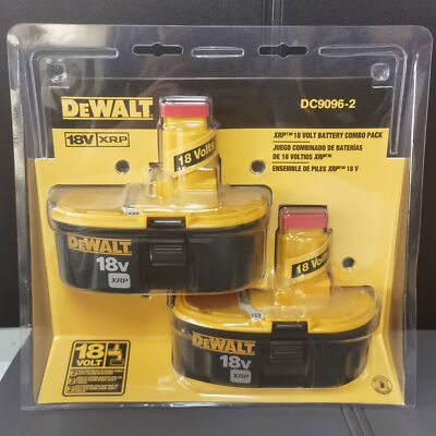 2 PACKS Dewalt 2.4Ah 18-VOLT XRP DC9096 NiCd Battery Combo Pack 2 Brand ...