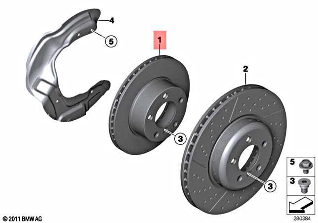 Genuine BMW Hybrid 3 F20 Brake Disc Lightweight Ventilated 340x30 ...