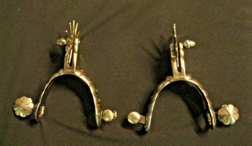 Vintage Antique Western Boot Spurs Cast Engraved Patented w/ Logo | eBay