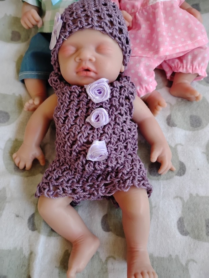 7" Mini Full Body Silicone Clsd Eyes Squishy Baby Doll Not Vinyl ...