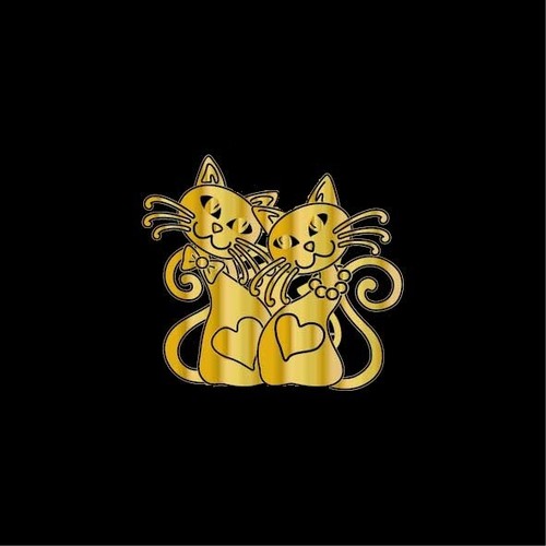 24K Vergoldet Gold Aufkleber Stickers vergoldet Cats Katze Kätzchen ...