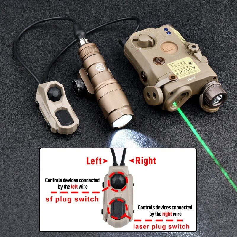 Tactical Flashlight Remote Dual Pressure Switch OGL PEQ DBAL ModButton ...