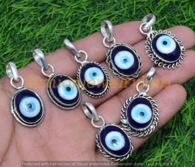 Evil Eye Gemstone Pendant Wholesale 5pcs Lots Handmade Ethnic Jewelry ...