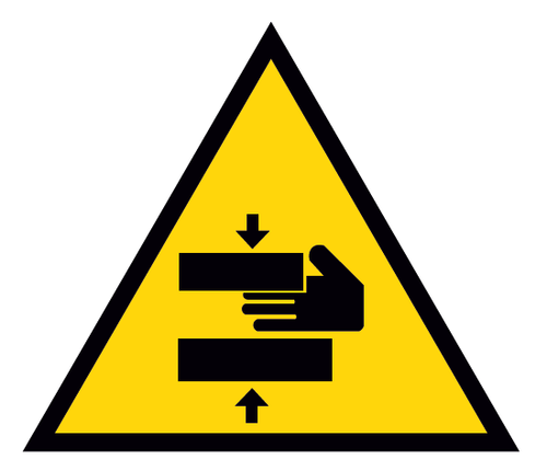 DANGER HAND CRUSHING SIGNAGE STICKER 120x120mm. | eBay