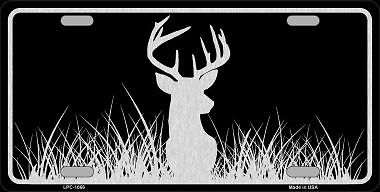 Deer Black Brushed Chrome Novelty Metal License Plate Tag LPC-1066 | eBay