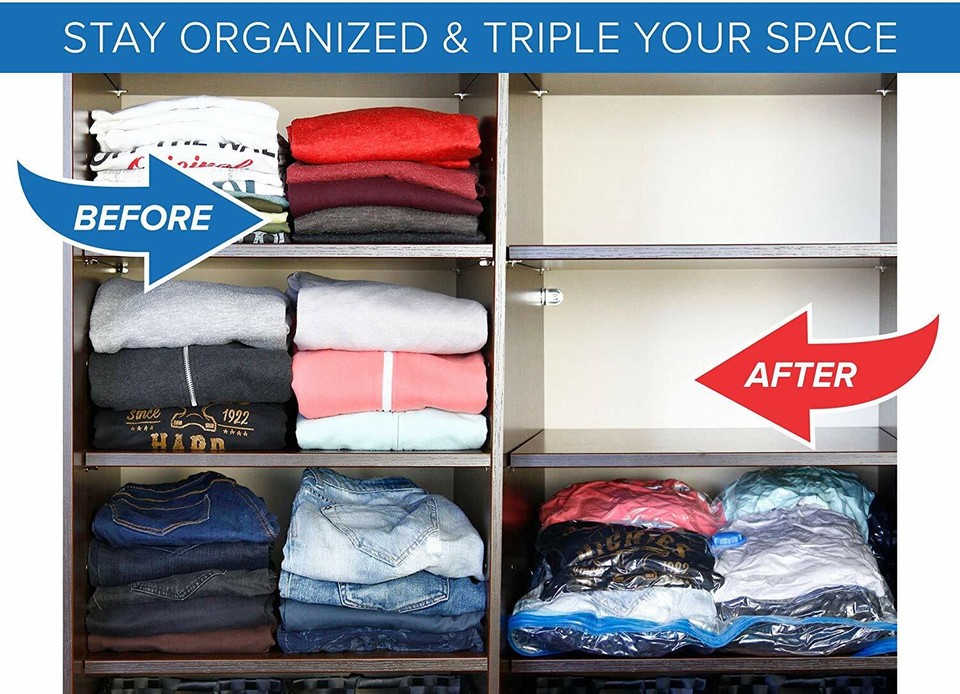 30 PACK LARGE Space Saver Storage Vacuum Seal Organizer Bags 90x70cm ...