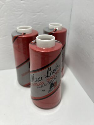 Maxi-lock Sewing Thread Lot of 3 Spools 3000 yds Red Artillery 2235 | eBay