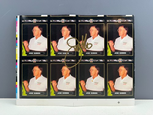 Joe Gibbs Signed Autographed Auto Uncut NASCAR Trading Card Sheet | eBay