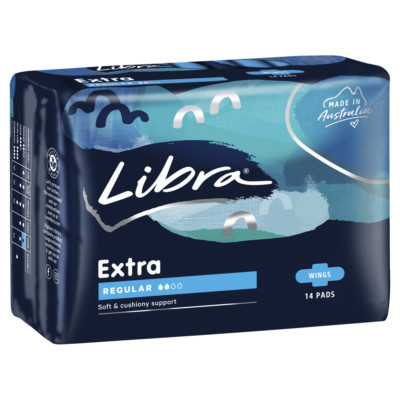 Libra Extra Regular with Wings 14 Pads Soft & Cushiony Support BodyFit ...