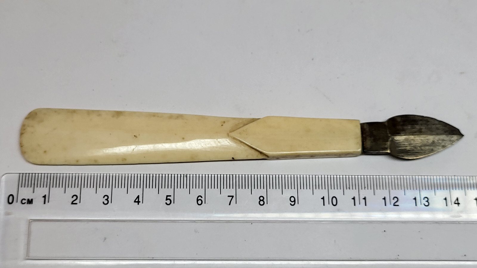 Antique 19th C. Pen Ink Eraser Scraper Knife or Bleeder Blade w/ Bone ...