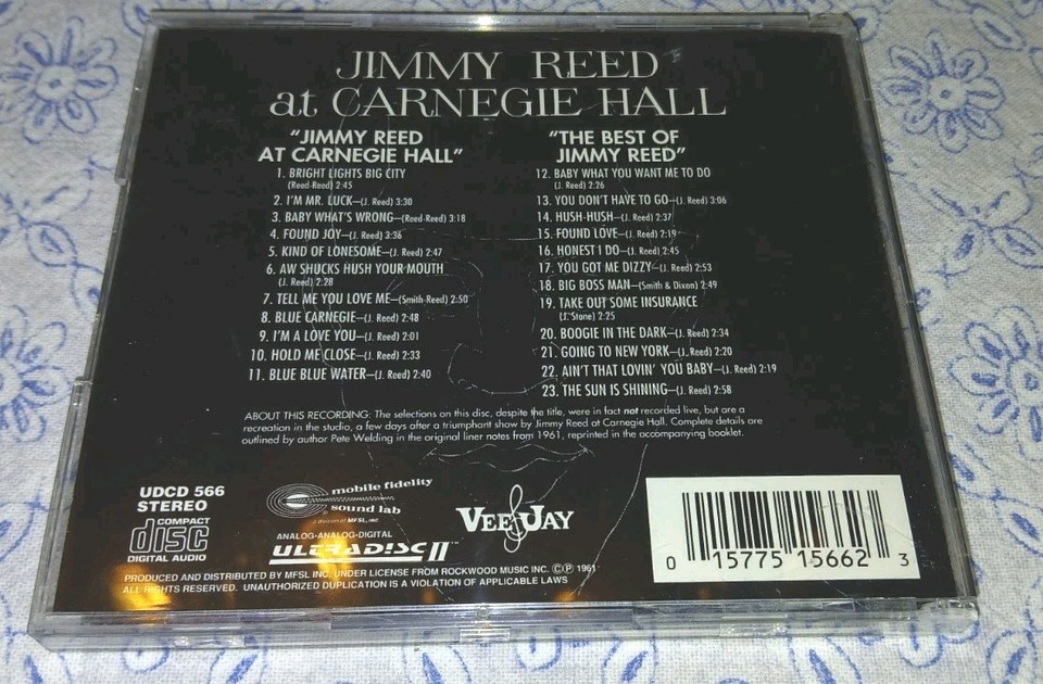 JIMMY REED CARNEGIE HALL MFSL CD 24 KT GOLD MASTER RECORDING (1993 ...