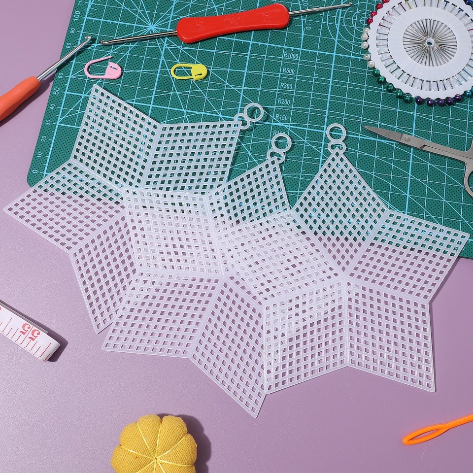10 Pcs Sewing Craft Decoration Embroidery Material Plastic Grid | eBay ...
