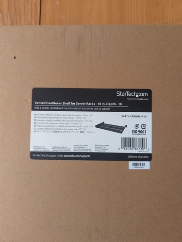 StarTech CABSHELFV1U 1U Vented Server Rack Cabinet Shelf - Fixed 10in ...