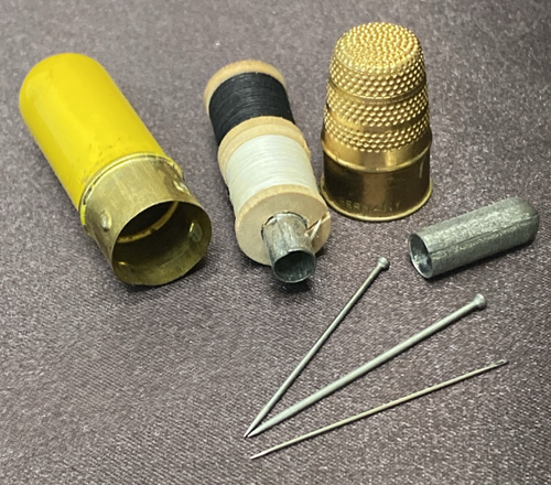 VINTAGE GERMANY BRASS & YELLOW ENAMEL BULLET SEWING KIT | eBay