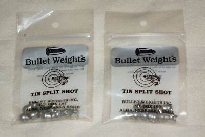 Removable Split Shot, Tin, ( Lead free ) Size 5, (2 packs) 10 pieces ...