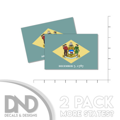 Delaware State Flag Sticker Decal Bumper DE Delawareans State 2 Pack ...