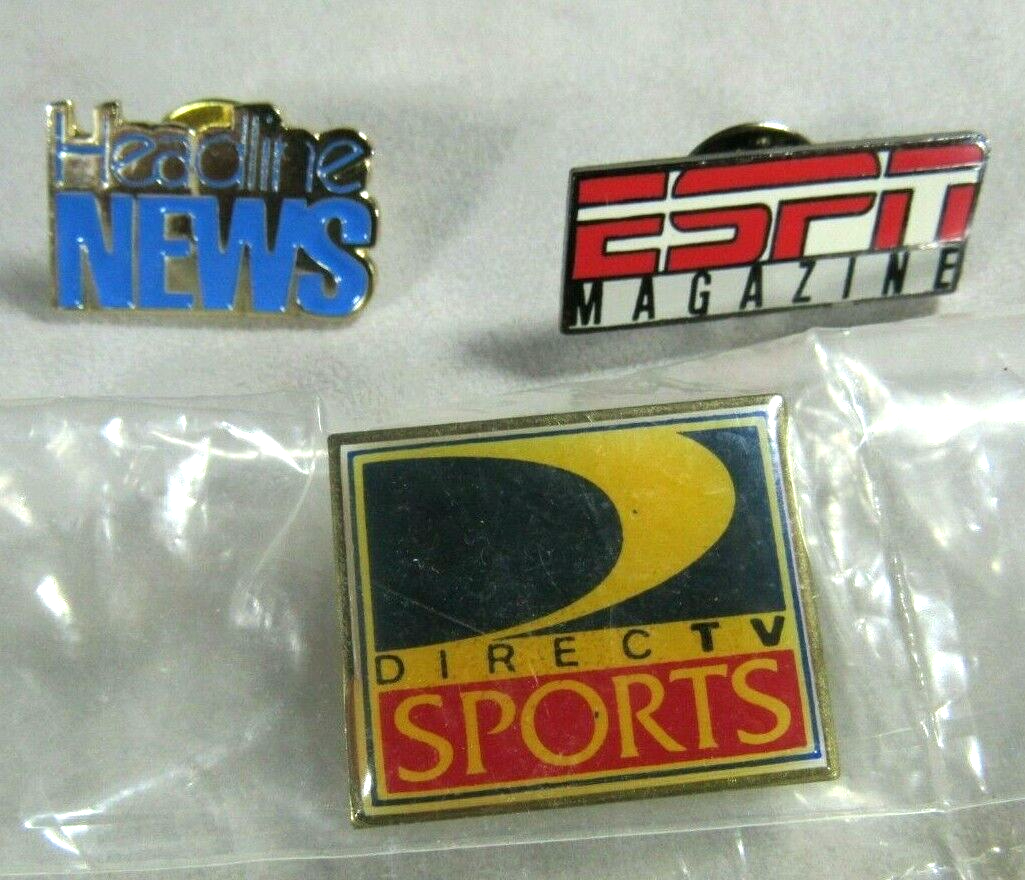 Headline News pin espn magazine pin direc tv sports pin 3 vintage pins ...