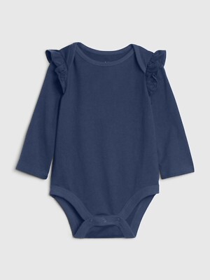 NEW GAP Baby Navy Blue Ruffle Bodysuit & Floral Print Leggings Outfit ...
