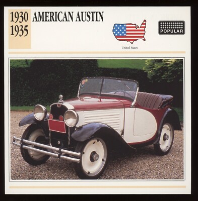 1930 - 1935 American Austin Classic Cars Card | eBay