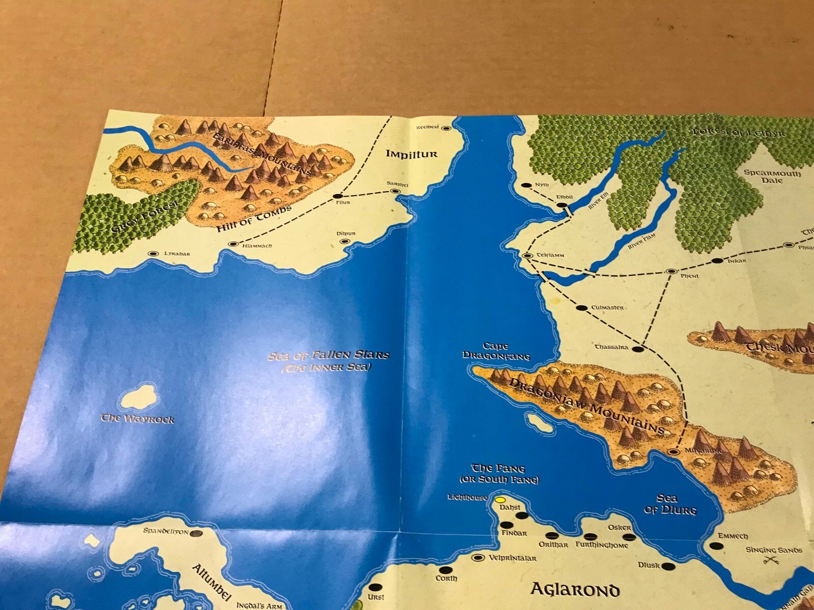 Vintage 1995 Dungeons & Dragons Forgotten Realms Map Of Aglarond/Thesk ...
