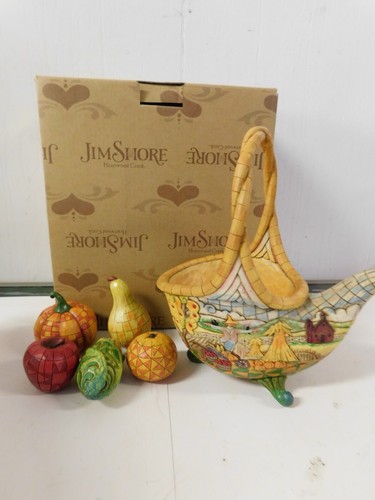 Jim Shore Enesco Hartwood Creek Basket of Plenty Set of 6 Harvest ...