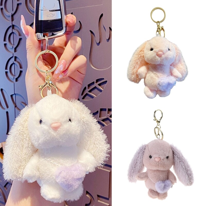Furry Doll-Keyring Tiny Rabbit Doll-Keychain for Women Handbag Holder ...