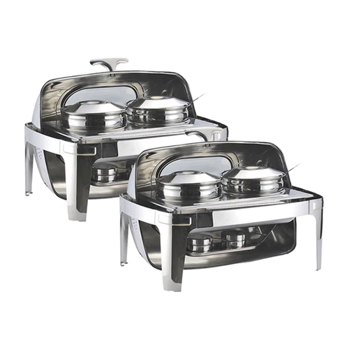 Stainless Steel Double Bowl Chafing Dish | eBay