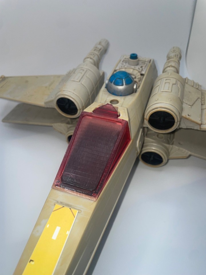 Vintage Star Wars Kenner X Wing Canopy Glass 3D Printed Repro Part 1978 ...