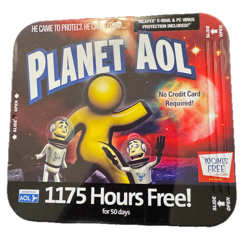 Vintage 2004 Planet AOL CD ROM AOL 1175 Hours, 10 Games Free, Unused ...