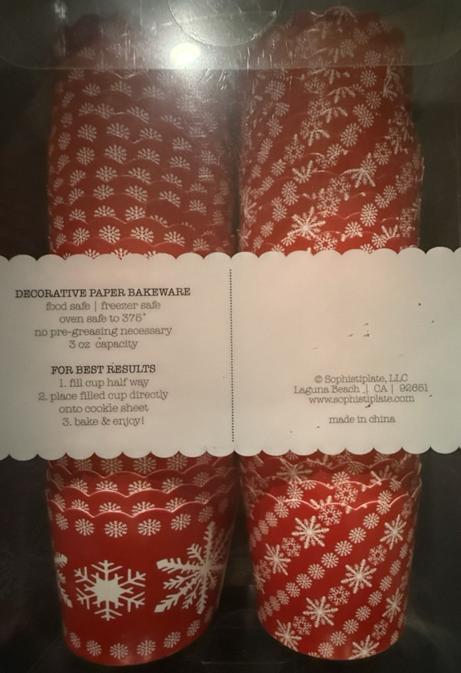 Simply Baked 50 Paper Baking and Snack Cups Christmas Holiday Feliz ...