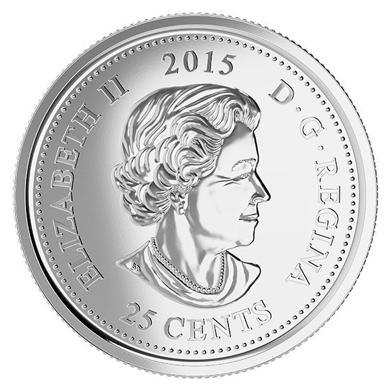 2015 Canada 25c Colored Poppy UNC Removed from Mint roll in 2x2 ...