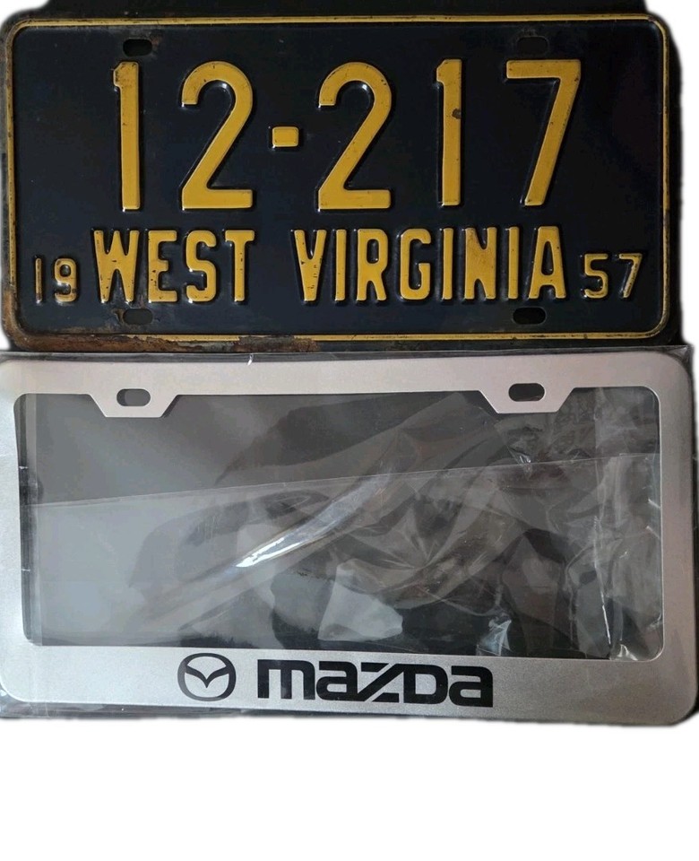 1957 West Virginia License Plate#12 217 With Mazda Frame license plate ...